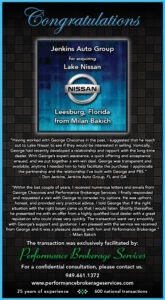 Jenkins Auto Group Buys Lake Nissan of Leesburg, Florida - Performance ...