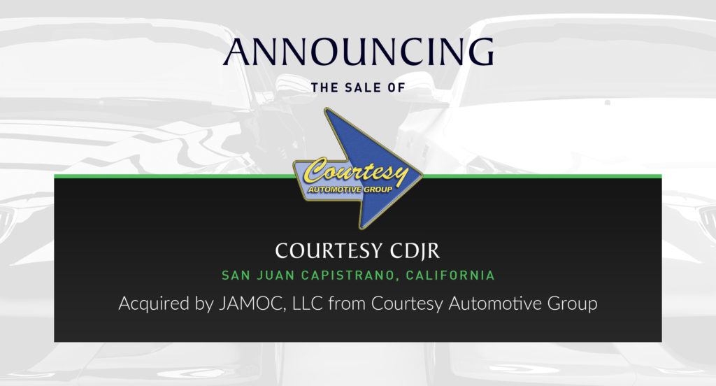 Courtesy Automotive Group Sells CDJR in San Juan Capistrano, California ...
