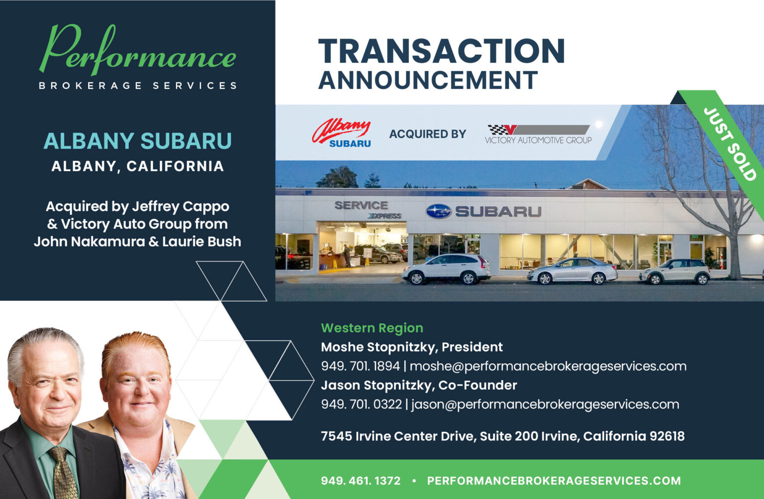 Victory Automotive Group Acquires Albany Subaru in California ...