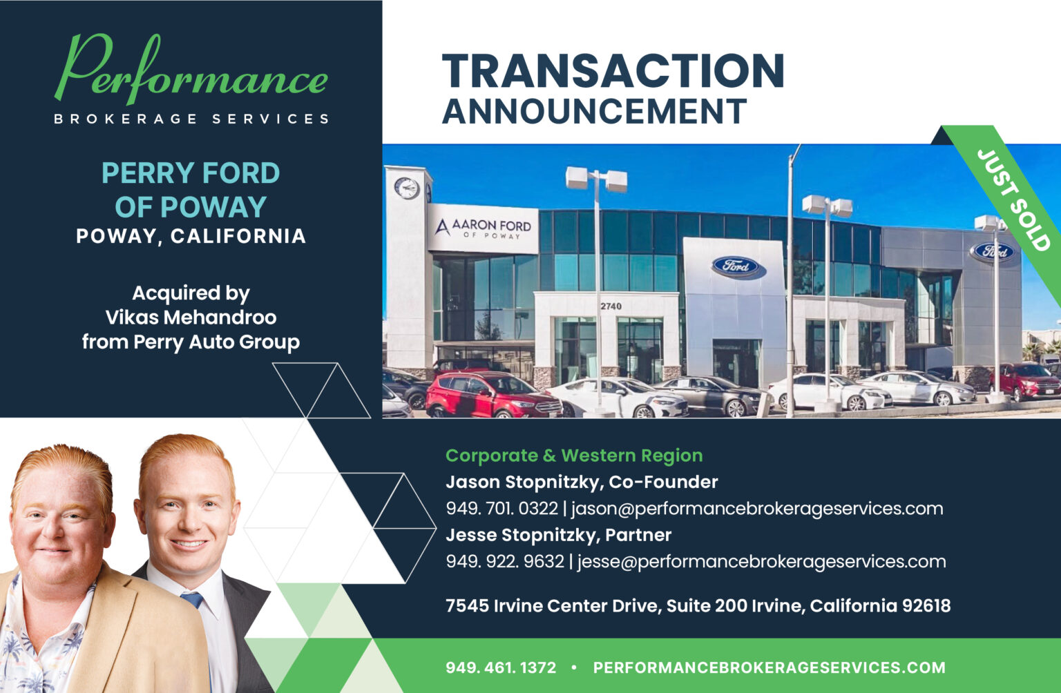 First-Time Buyer Acquires Perry Ford in Poway, California | Performance ...