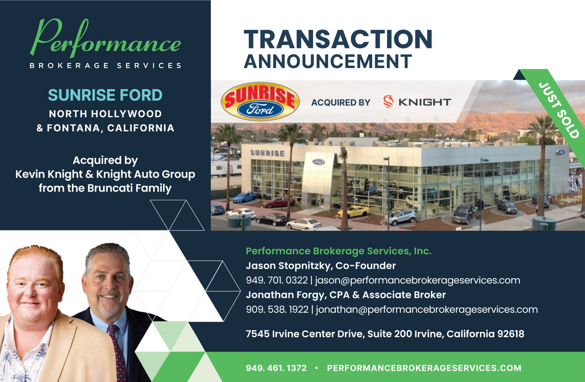 Knight Automotive Group Acquires Sunrise Ford of North Hollywood ...