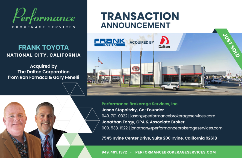 The Dalton Corporation Acquires Frank Toyota in National City ...