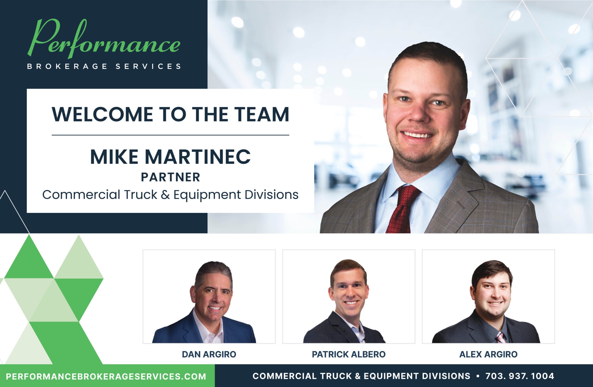 Welcome Mike Martinec, Partner, Commercial Truck & Equipment Divisions ...